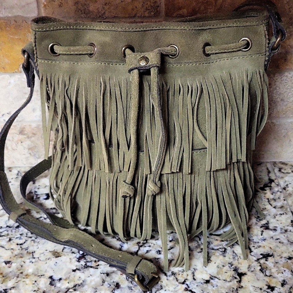Patricia Nash Suede Fringe Bronte Crossbody - Gem